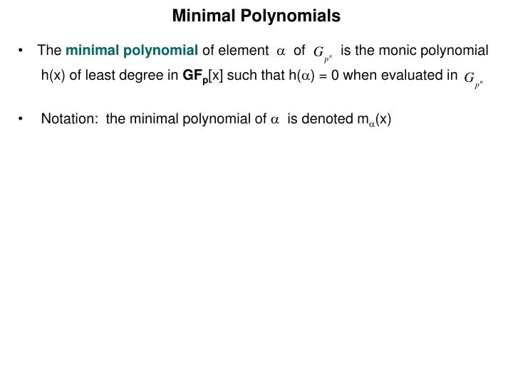 PPT - Minimal Polynomials PowerPoint Presentation, free download - ID ...