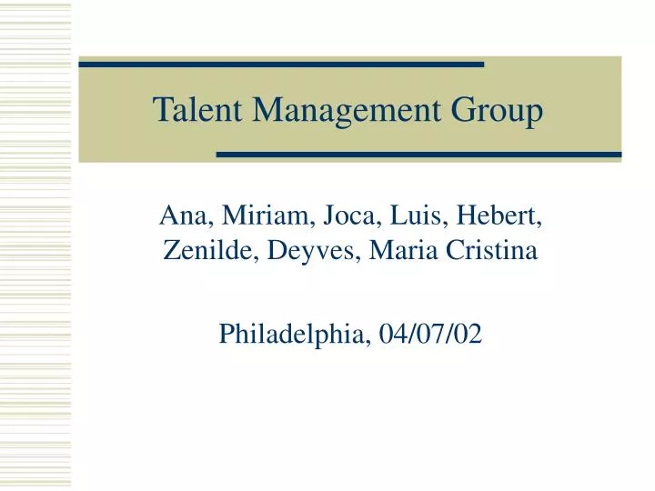 PPT - Talent Management Group PowerPoint Presentation, free download ...
