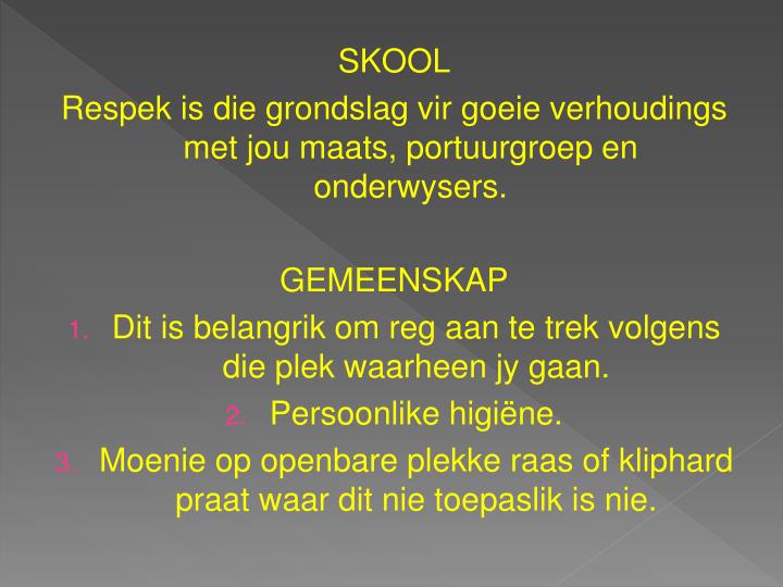 PPT - VERHOUDINGS EN VRIENDSKAPPE PowerPoint Presentation - ID:5113135