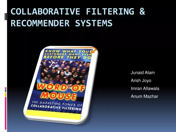 PPT - Collaborative Filtering & Recommender Systems PowerPoint ... PPT - Collaborative Filtering & Recommender Systems PowerPoint ...