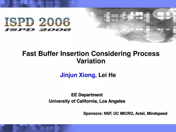 Ppt Fast Buffer Insertion Considering Process Variation Powerpoint 2578