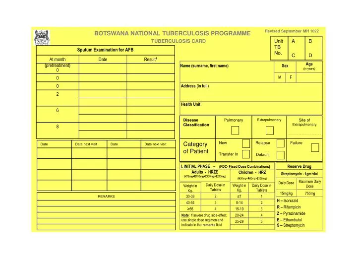 PPT - TUBERCULOSIS CARD PowerPoint Presentation, free download - ID:5118850