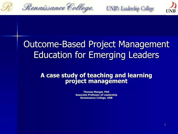 PPT - Outcome-Based Project Management Education for Emerging Leaders ...