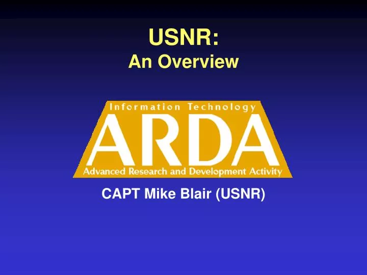 PPT - USNR: An Overview PowerPoint Presentation, free download - ID:5119995