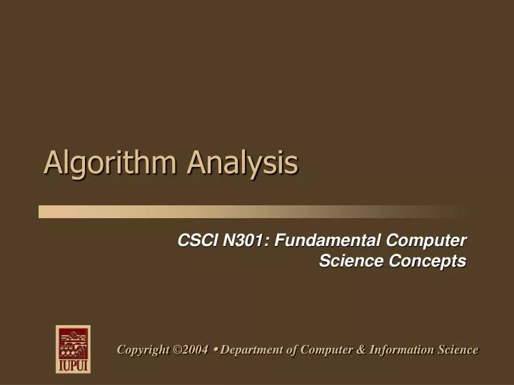 PPT - Algorithm Analysis PowerPoint Presentation, free download - ID ...