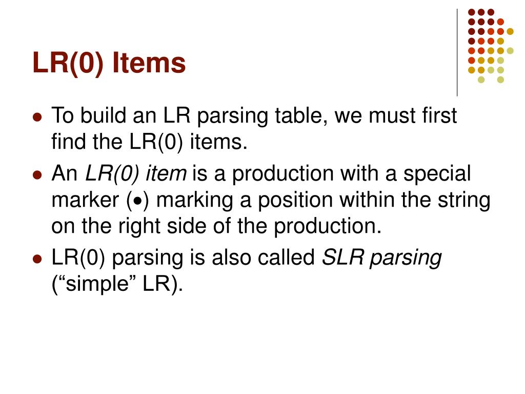 PPT - LR Parsing – The Items PowerPoint Presentation, free download ... PPT - LR Parsing – The Items PowerPoint Presentation, free download ...