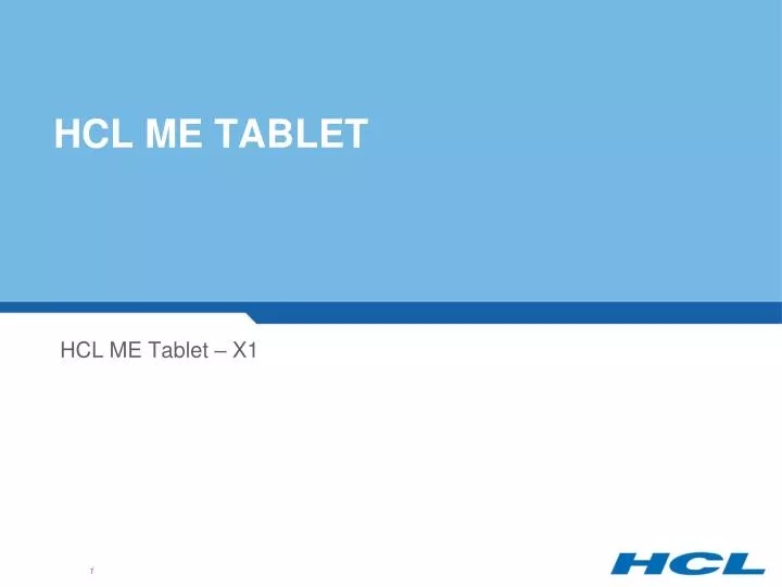 PPT - HCL ME TABLET PowerPoint Presentation, free download - ID:5120949
