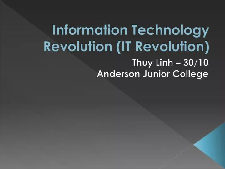 PPT - Information Technology Revolution (IT Revolution) PowerPoint ...