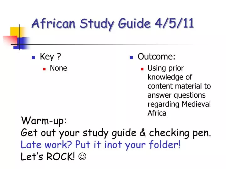 PPT - African Study Guide 4/5/11 PowerPoint Presentation, free download ...