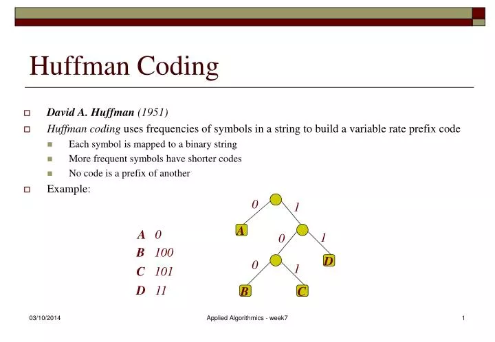 PPT - Huffman Coding PowerPoint Presentation, free download - ID:5123904
