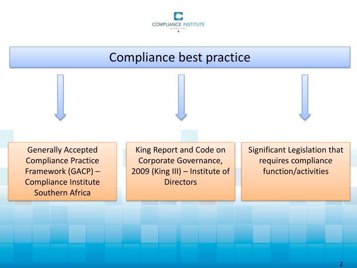 PPT - Compliance : key component to a clean administration 22 May 2014 ...