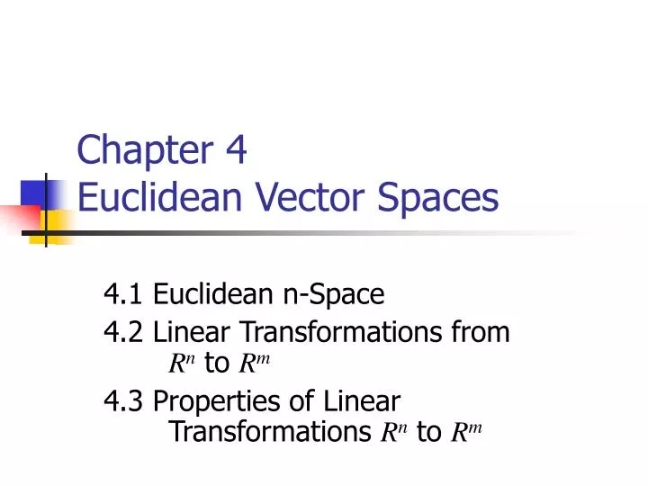 Ppt Chapter 4 Euclidean Vector Spaces Powerpoint Presentation Free 5454