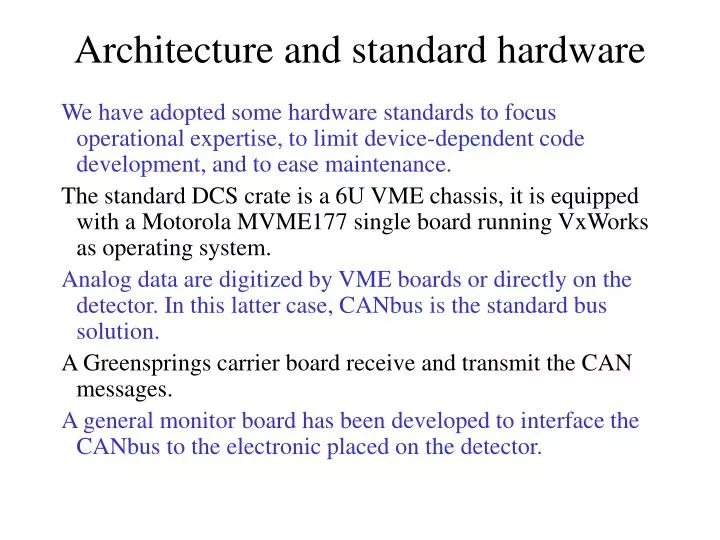 PPT - Architecture and standard hardware PowerPoint Presentation, free ...