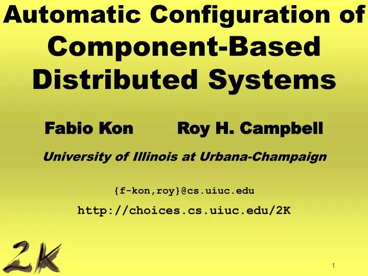 Ppt Automatic Configuration Of Component Based Distributed Systems Powerpoint Presentation 1326