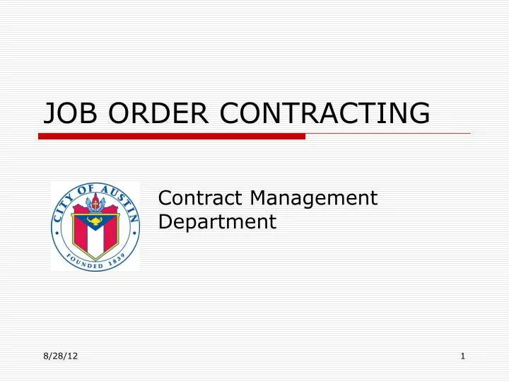 PPT - JOB ORDER CONTRACTING PowerPoint Presentation, free download - ID ...