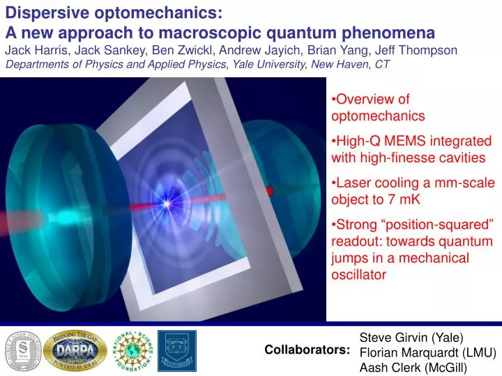 PPT - Dispersive optomechanics: A new approach to macroscopic quantum ...