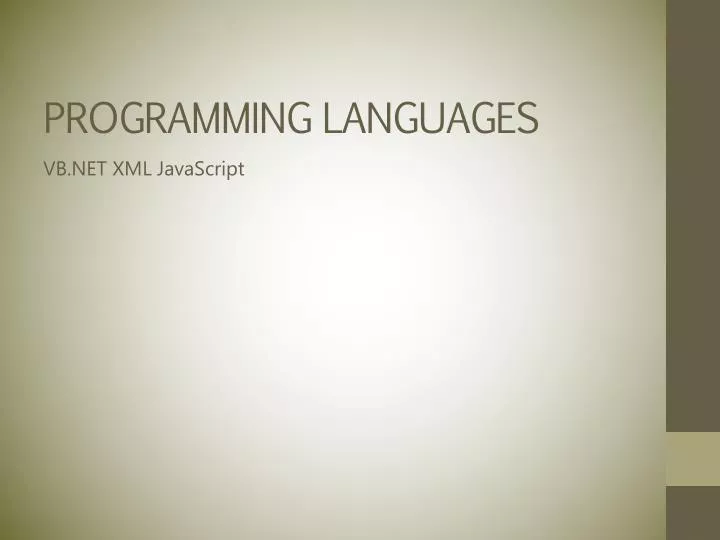PPT - PROGRAMMING LANGUAGES PowerPoint Presentation, free download - ID ...