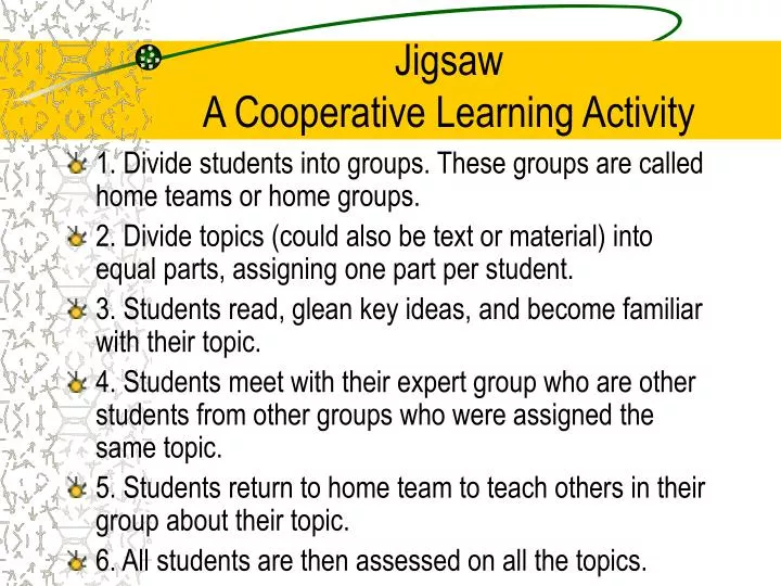 PPT - Jigsaw A Cooperative Learning Activity PowerPoint Presentation ... PPT - Jigsaw A Cooperative Learning Activity PowerPoint Presentation ...