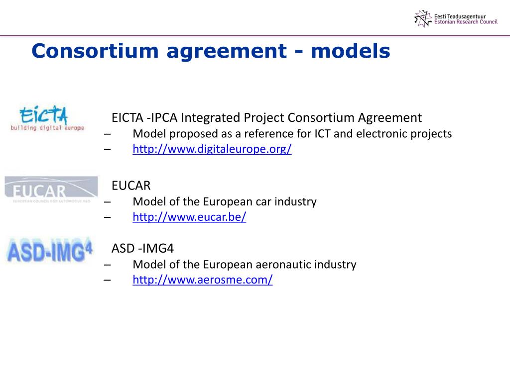 PPT - Consortium agreement Maria Habicht Estonian Research Council ...