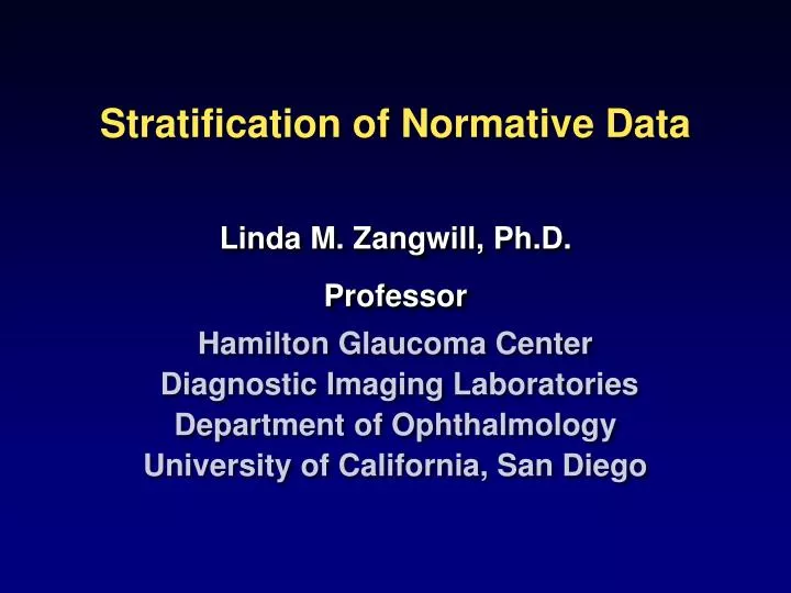 PPT - Stratification of Normative Data PowerPoint Presentation, free ...