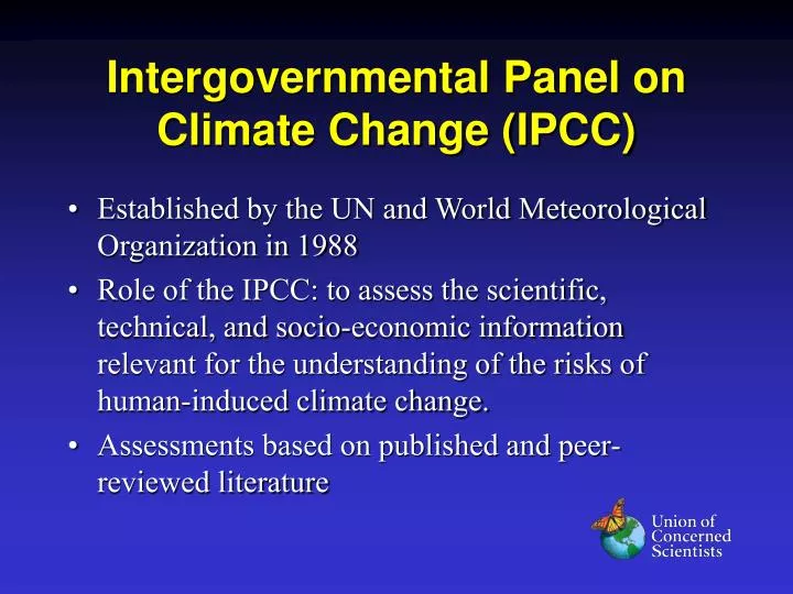PPT - Intergovernmental Panel on Climate Change (IPCC) PowerPoint ...