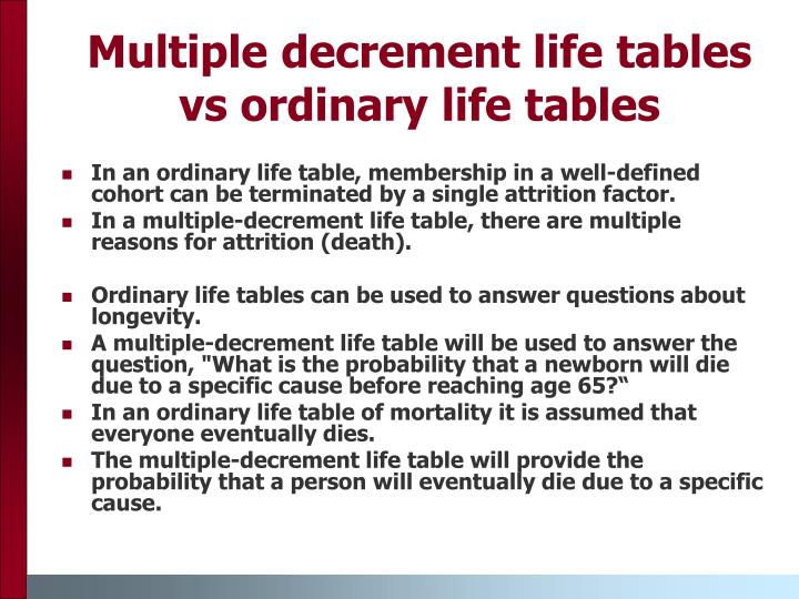 PPT - CONTEMPORARY METHODS OF MORTALITY ANALYSIS PowerPoint ...
