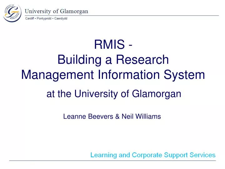 PPT - RMIS - Building a Research Management Information System ...