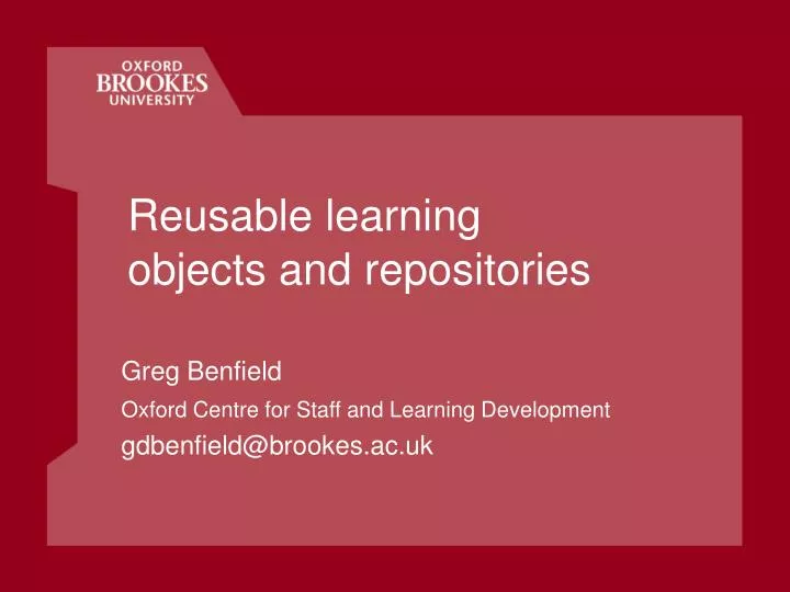 PPT - Reusable learning objects and repositories PowerPoint Presentation - ID:5132611
