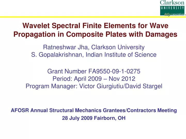 Ppt Wavelet Spectral Finite Elements For Wave Propagation In