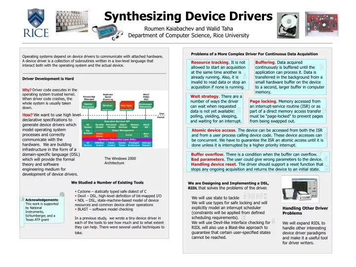 PPT - Synthesizing Device Drivers PowerPoint Presentation, free ...