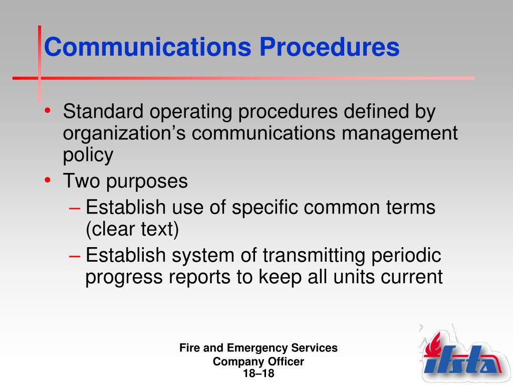 PPT - Fire and Emergency Services Company Officer — Lesson 18 ...