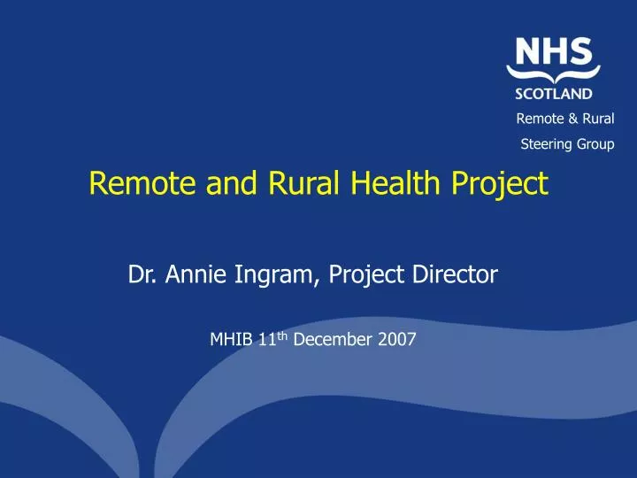 PPT - Remote and Rural Health Project PowerPoint Presentation, free ...
