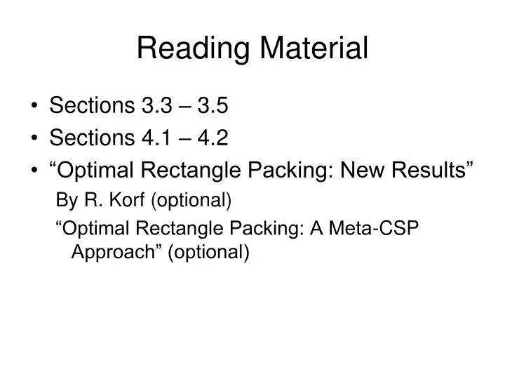 PPT - Reading Material PowerPoint Presentation, free download - ID:5136362