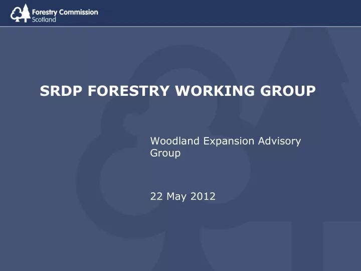 PPT - SRDP FORESTRY WORKING GROUP PowerPoint Presentation, free ...
