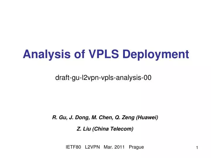 PPT - Analysis of VPLS Deployment PowerPoint Presentation, free ...