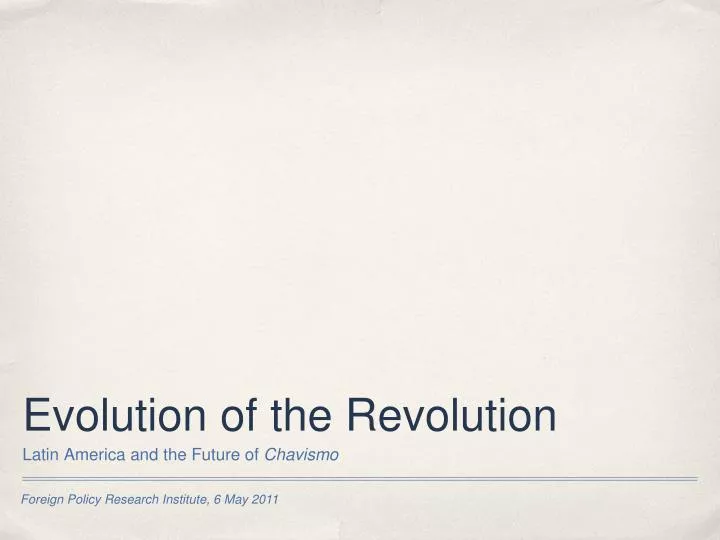 PPT - Evolution of the Revolution PowerPoint Presentation, free ...
