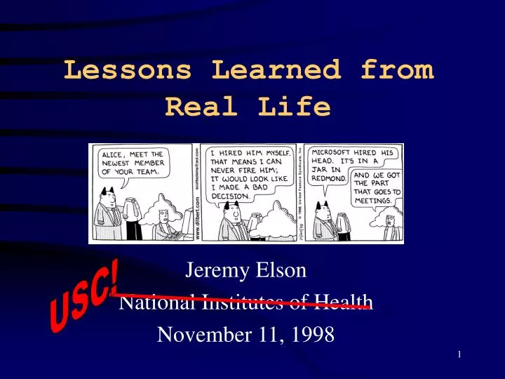PPT - Lessons Learned from Real Life PowerPoint Presentation, free ...