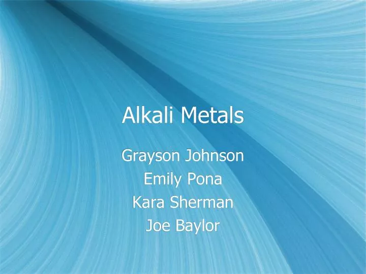 PPT - Alkali Metals PowerPoint Presentation, free download - ID:5140128