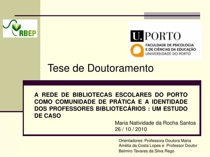 PPT - Tese de Doutoramento PowerPoint Presentation, free download - ID ...