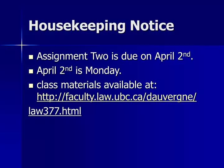 PPT - Housekeeping Notice PowerPoint Presentation, free download - ID ...