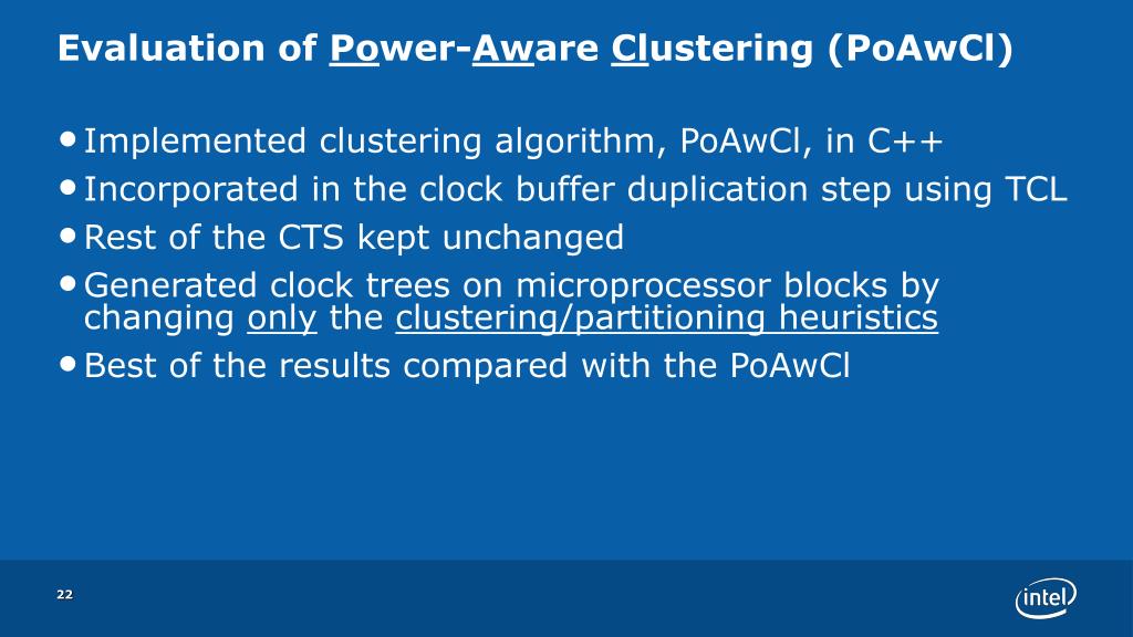 Ppt An Efficient Clustering Algorithm For Low Power Clock Tree Synthesis Powerpoint