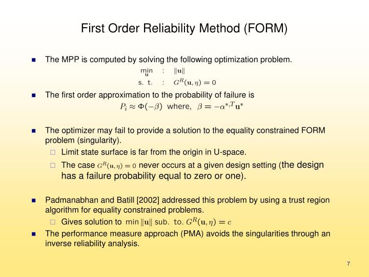 PPT - Efficient Methodologies for Reliability Based Design Optimization ...