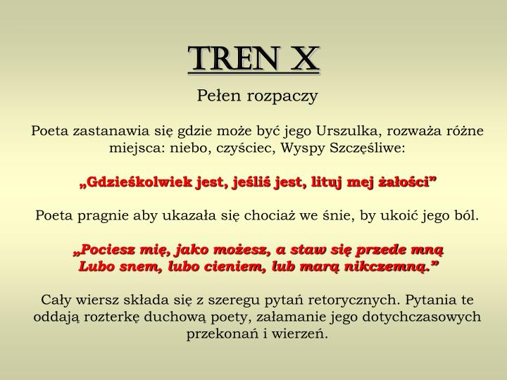 PPT - „Treny” Jana Kochanowskiego PowerPoint Presentation - ID:5141096