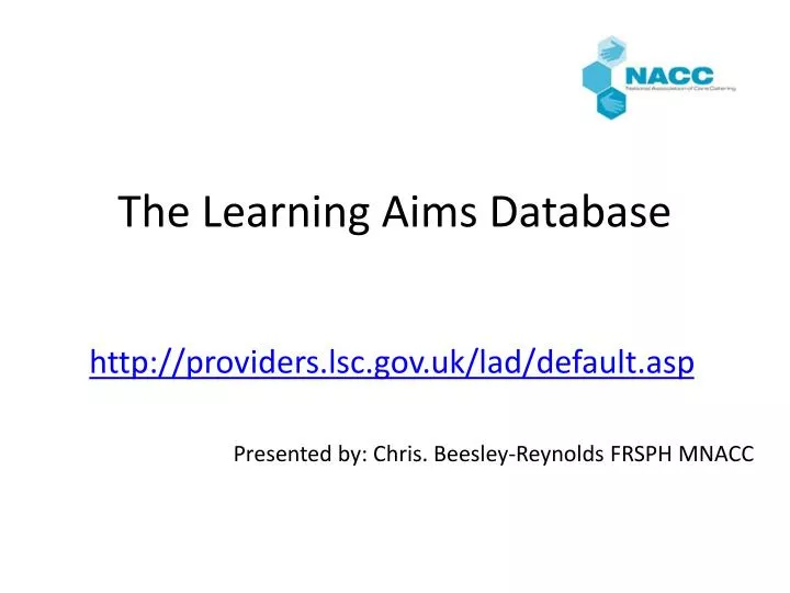 PPT - The Learning Aims Database PowerPoint Presentation, free download ...