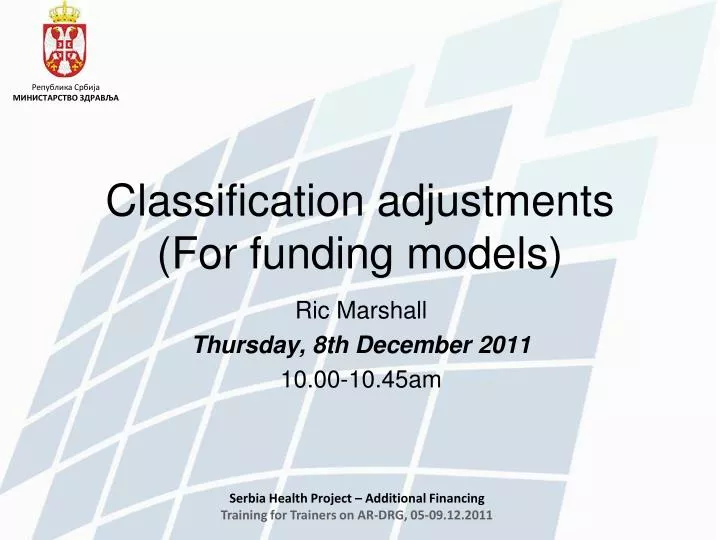 PPT - Classification adjustments (For funding models) PowerPoint ...