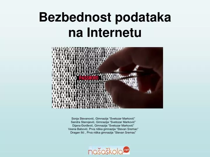 PPT - Bezbednost podataka na Internetu PowerPoint Presentation, free ...