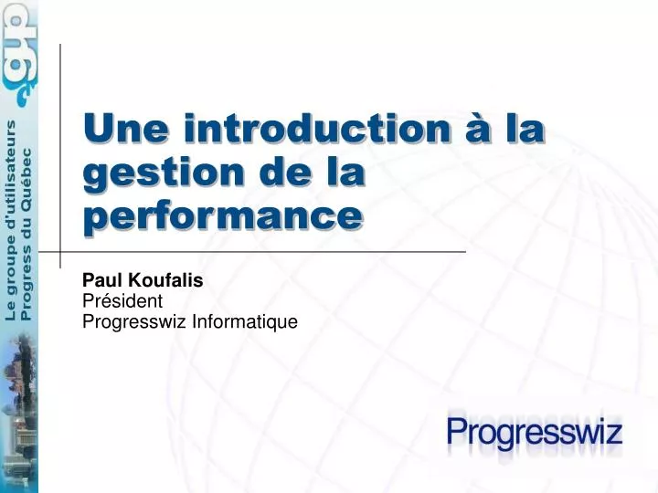 PPT - Une introduction à la gestion de la performance PowerPoint ...
