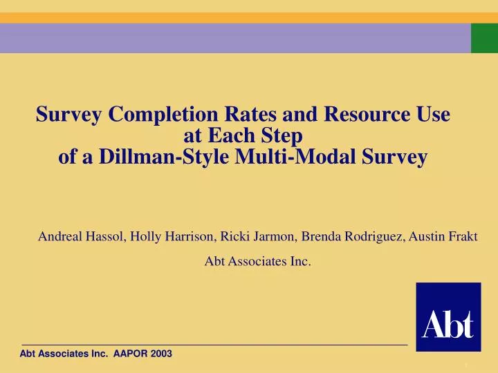 PPT - Survey Completion Rates and Resource Use at Each Step of a ...