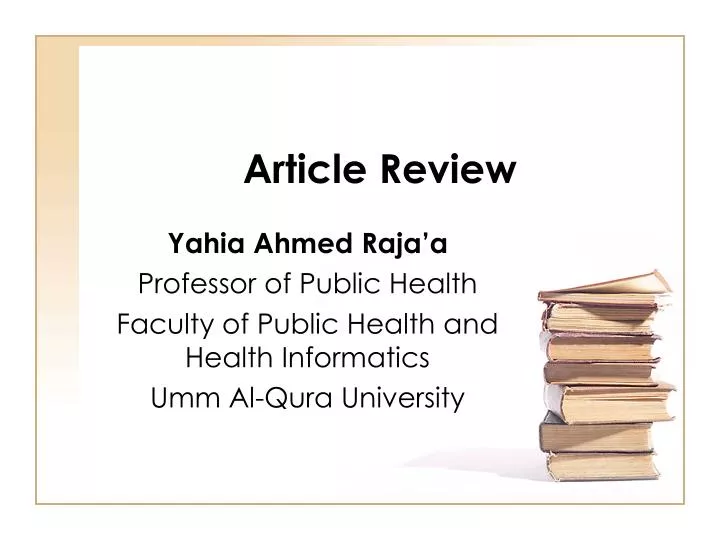 PPT - Article Review PowerPoint Presentation, free download - ID:5145194