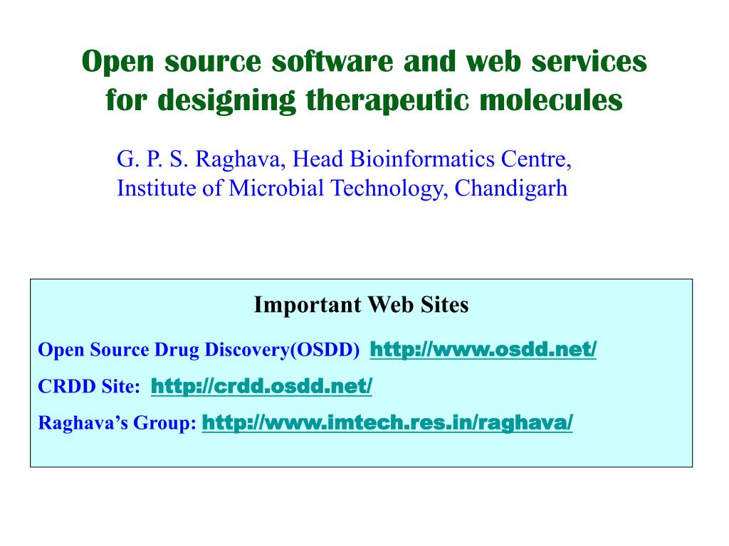 PPT - Open source software and web services for designing therapeutic molecules PowerPoint ...